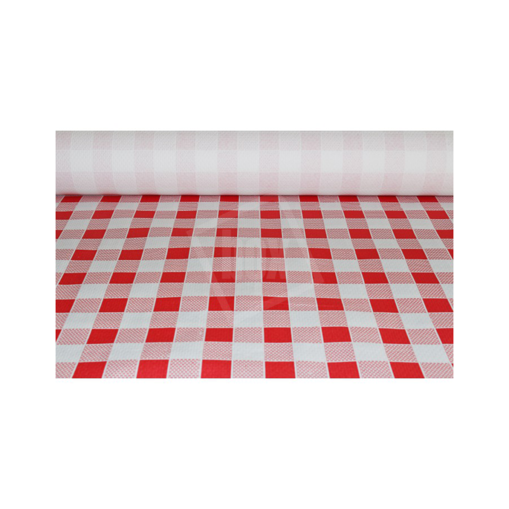 Tafelkleed - papier - rood geruit - 100m » BOXrentals